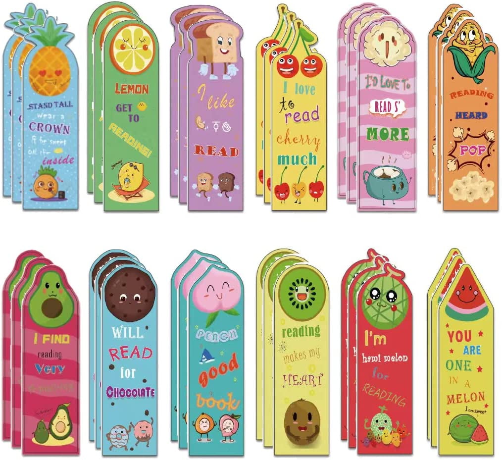TRIANU 36Pcs Fruit Scented Bookmarks Scratch and Sniff Bookmarks Fun ...