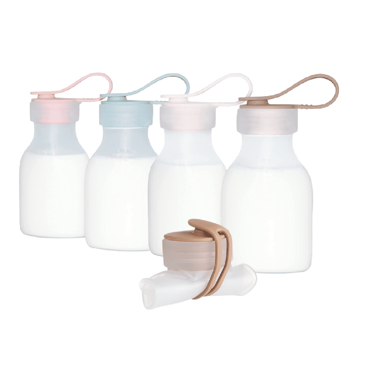 TRIANU 4 Pack Silicone Milk Storage Bags BPA-Free Leak-Proof Breastmilk ...