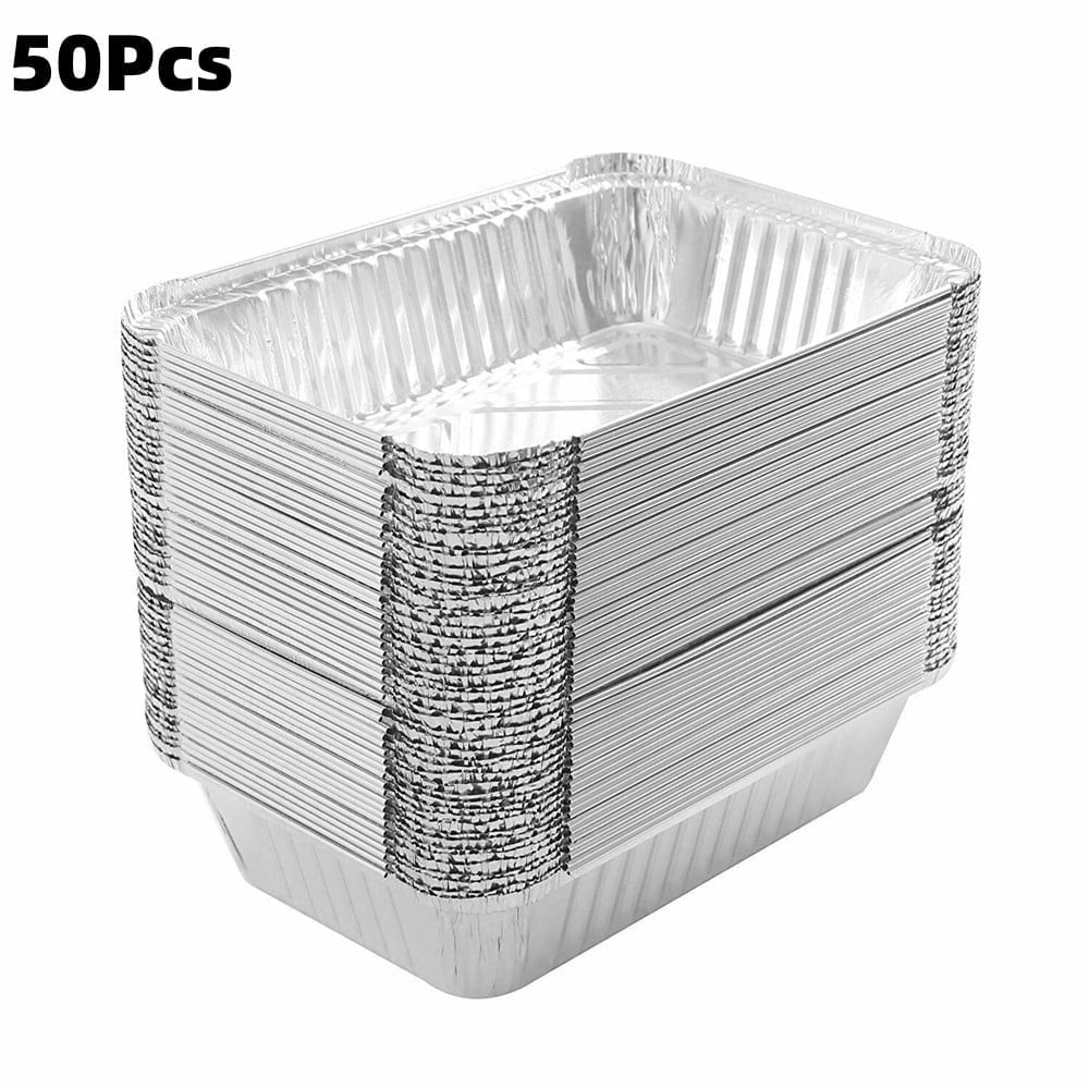 TRIANU 50Pack Aluminum Pans Disposable, 9x13“ Square Baking Pans for ...