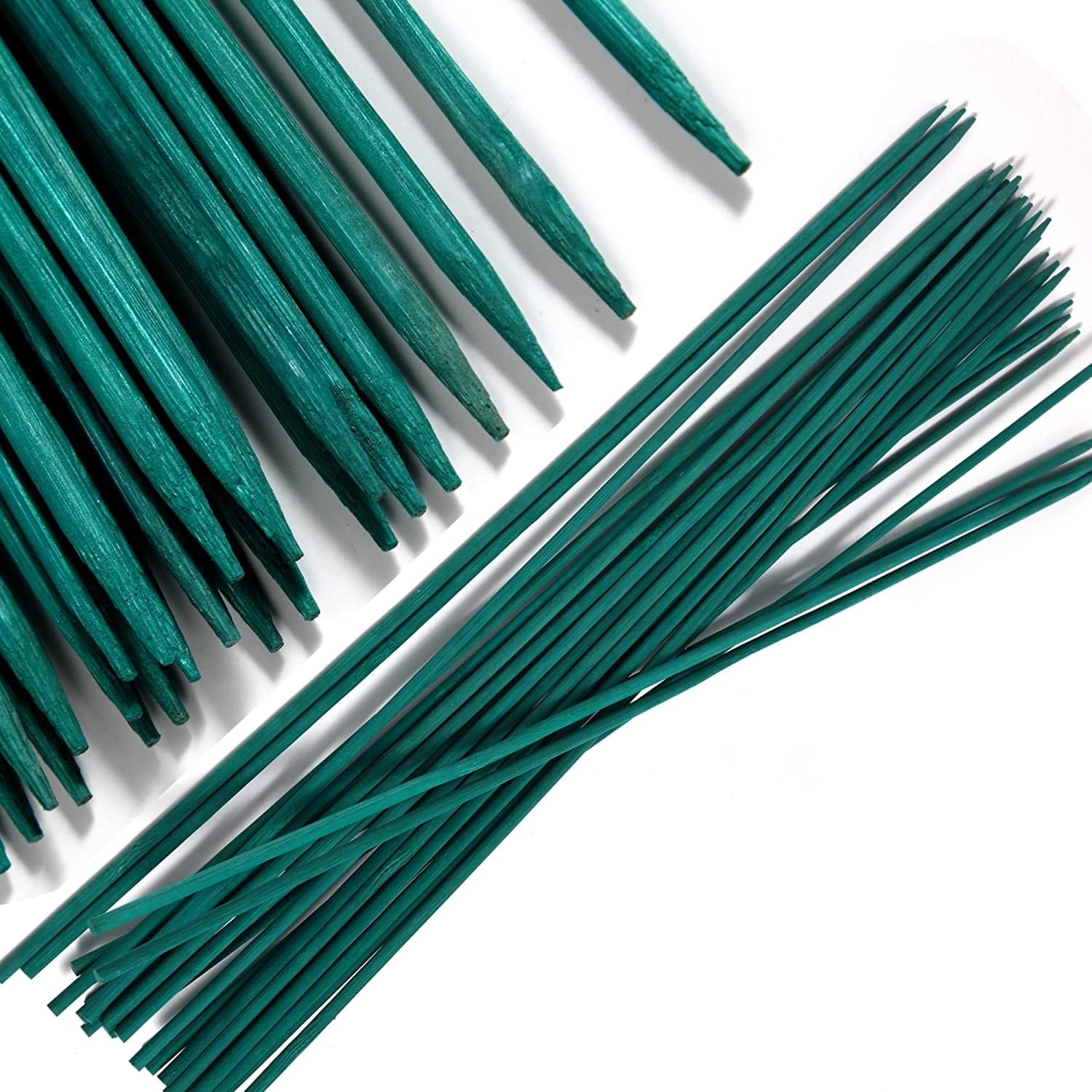 Trianu 50Pcs Green Bamboo Sticks Garden Wood Plant Stakes, 15.7inch ...