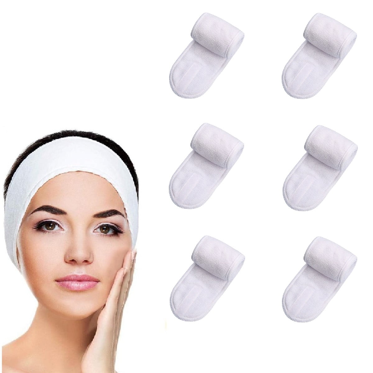 TRIANU 6 Pack Spa Headband Hair Wrap Sweat Headband Head Wrap Hair ...