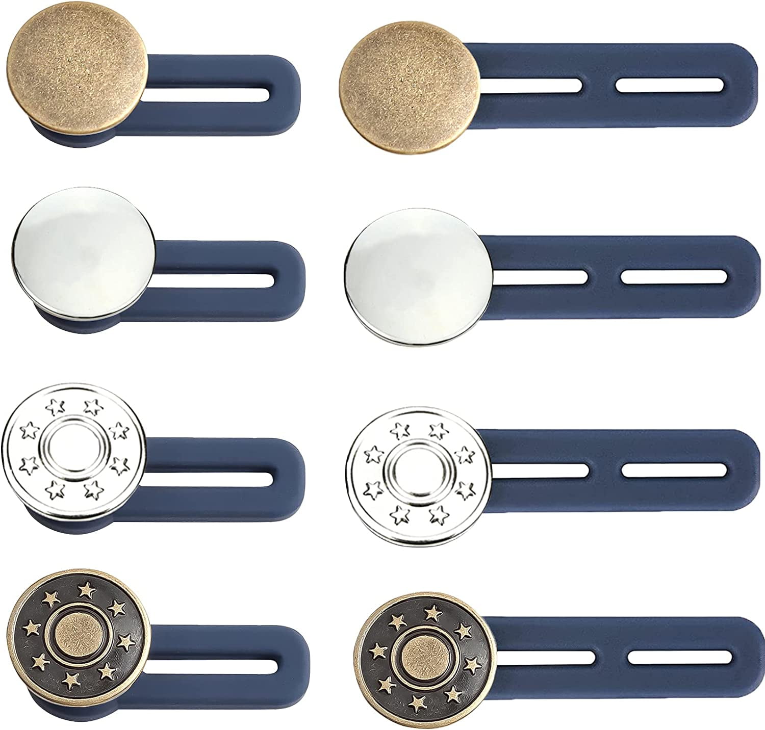 TRIANU 8Pcs Button Extender for Jeans Elastic Waistband Extenders Pant ...