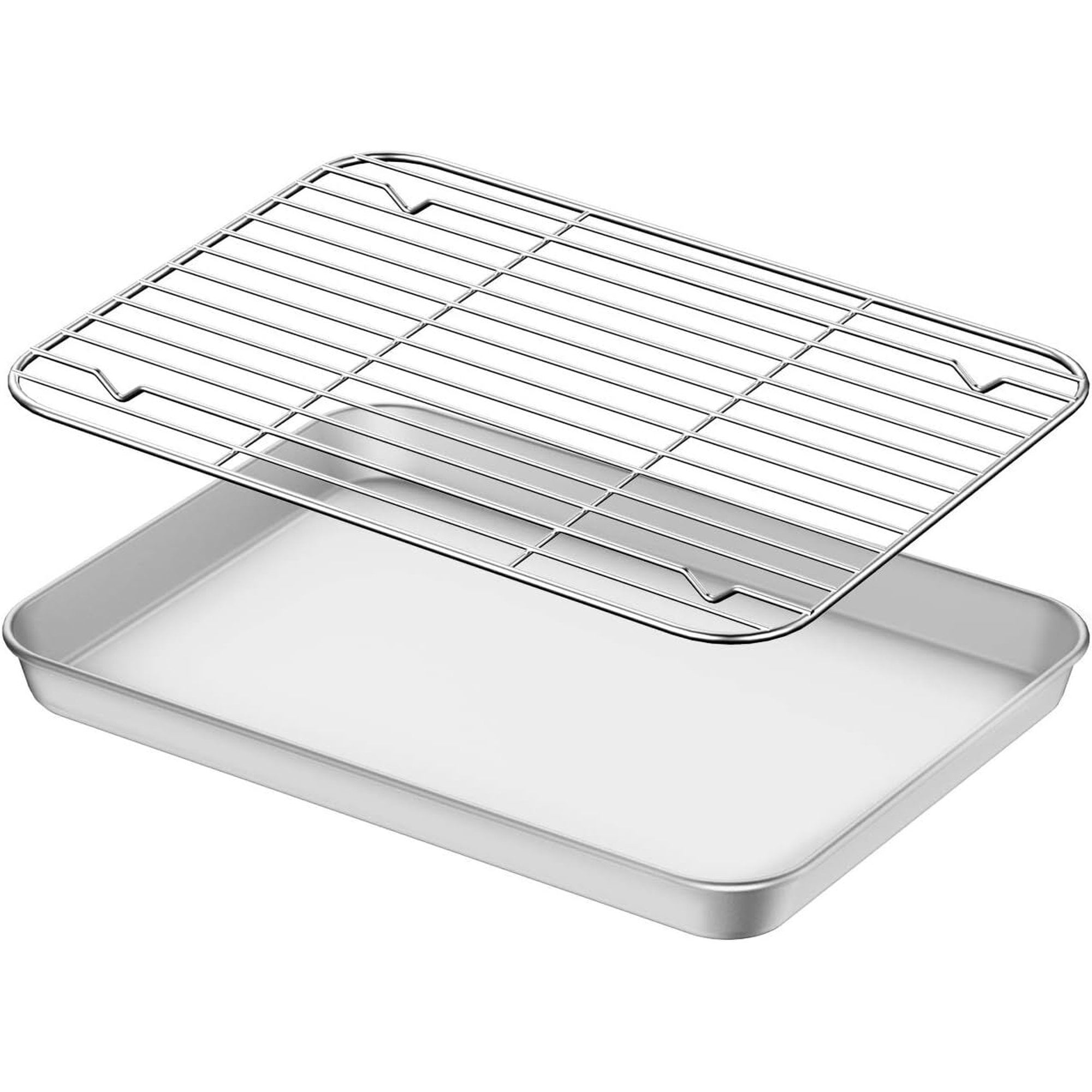 TRIANU Baking Sheet and Cooling Rack Set - Rimmed Stainless Steel ...