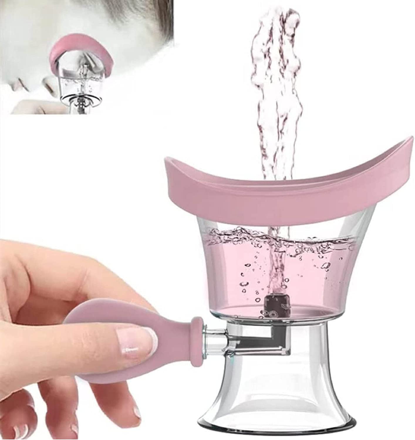 TRIANU Eye Wash Cup, Eye Wash Cleaner Kit Silicone Manual Air Pressure ...