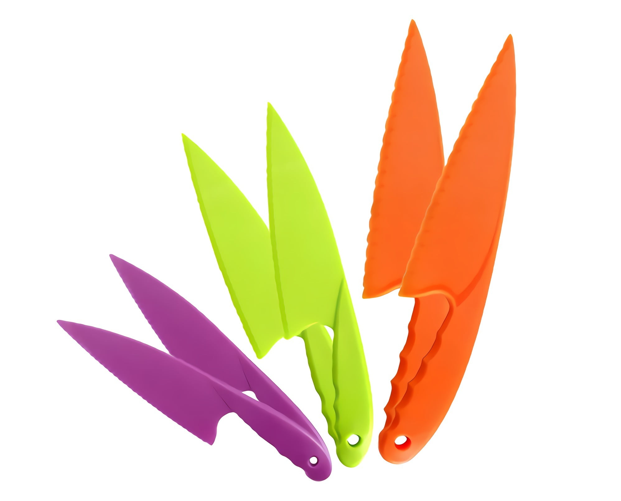 TRIANU Kids Knife Set of 6 - Kids Plastic Nylon Knives for Real Cooking ...