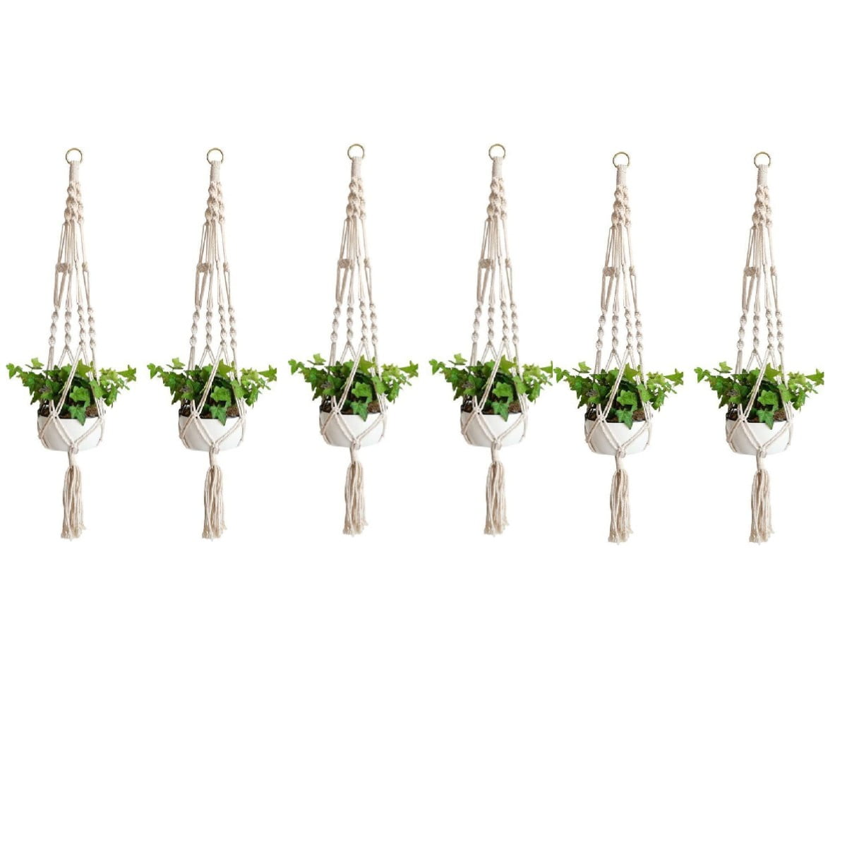 TRIANU Macrame Plant Hanger, 6 Pack Plant Hanger, Cotton Rope Plant ...