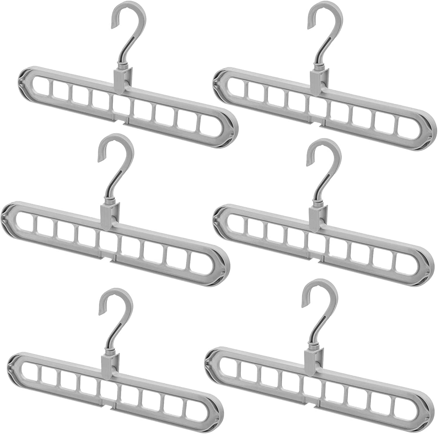 TRIANU Magic Clothes Hanger, 6 Pack Space Saving Hangers with 9 Slots ...