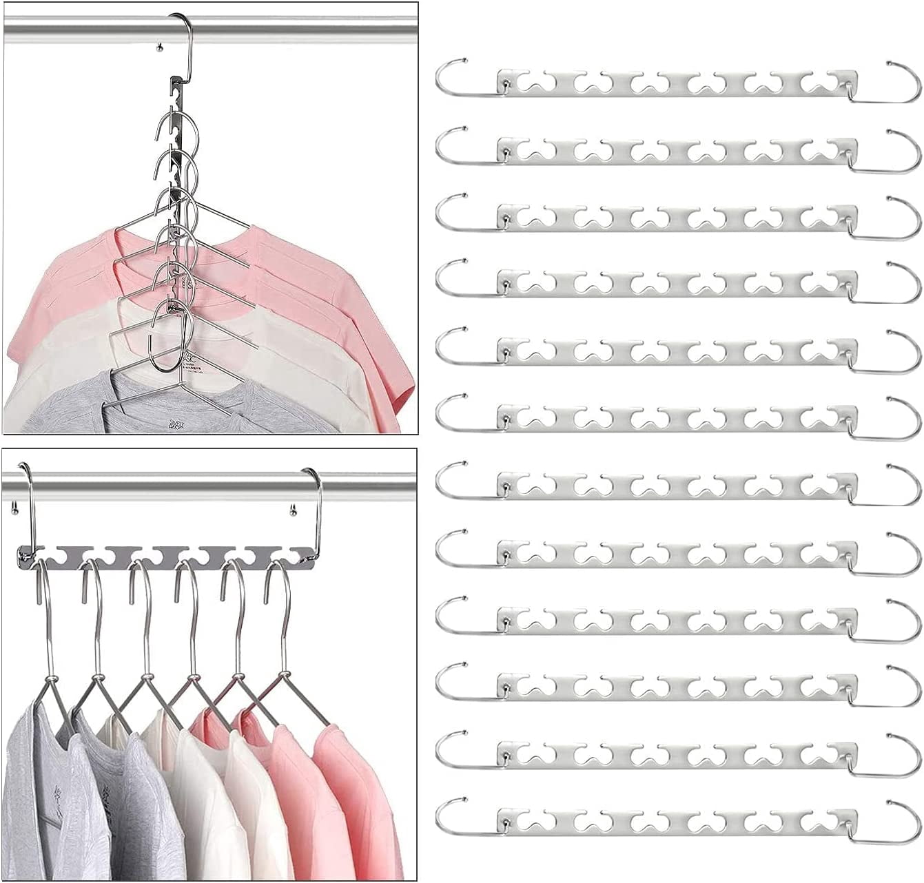 TRIANU Magic Clothes Hangers Smart Closet Saver Pack of 12 – Heavy-Duty ...