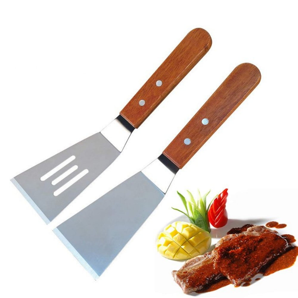 TRIANU Metal Spatula with Beveled Edges, 2Pcs Stainless Steel cooking ...