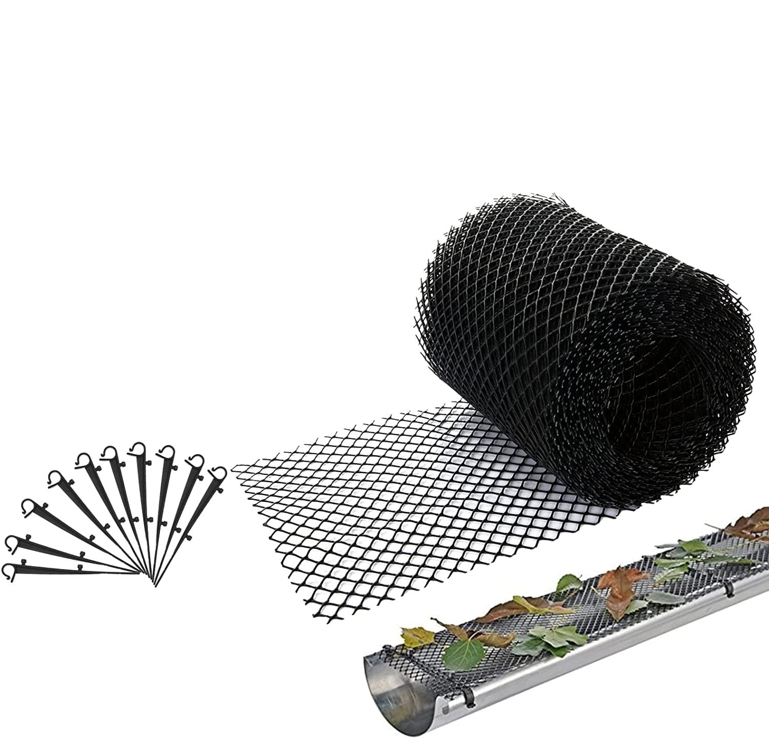 TRIANU Plastic Gutter Guard Mesh Roll 7 in x 26 ft, Gutter Guard Mesh ...