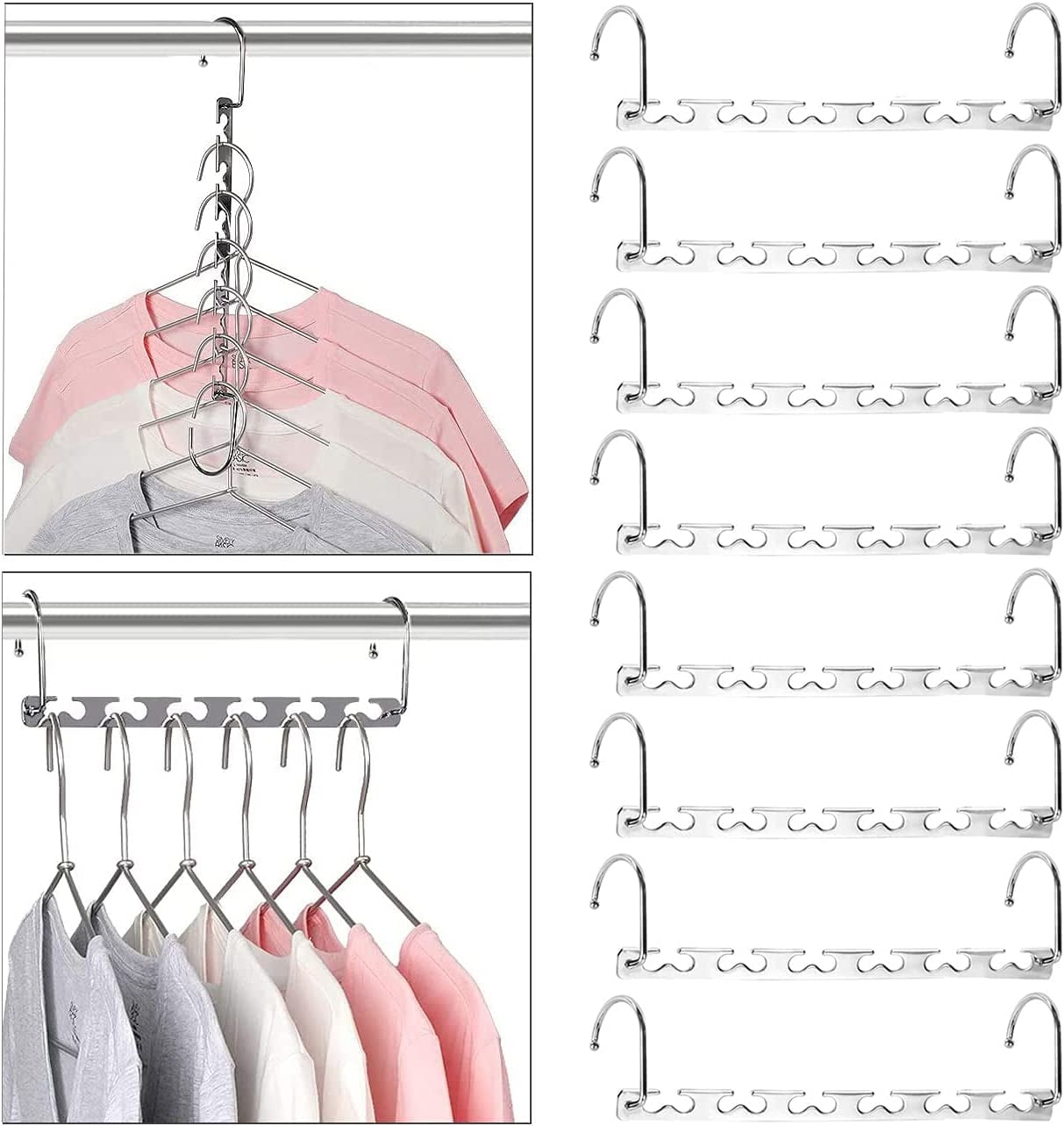 TRIANU Space Saving Hangers, Magic Metal Hanger Cascading Hanger Closet ...