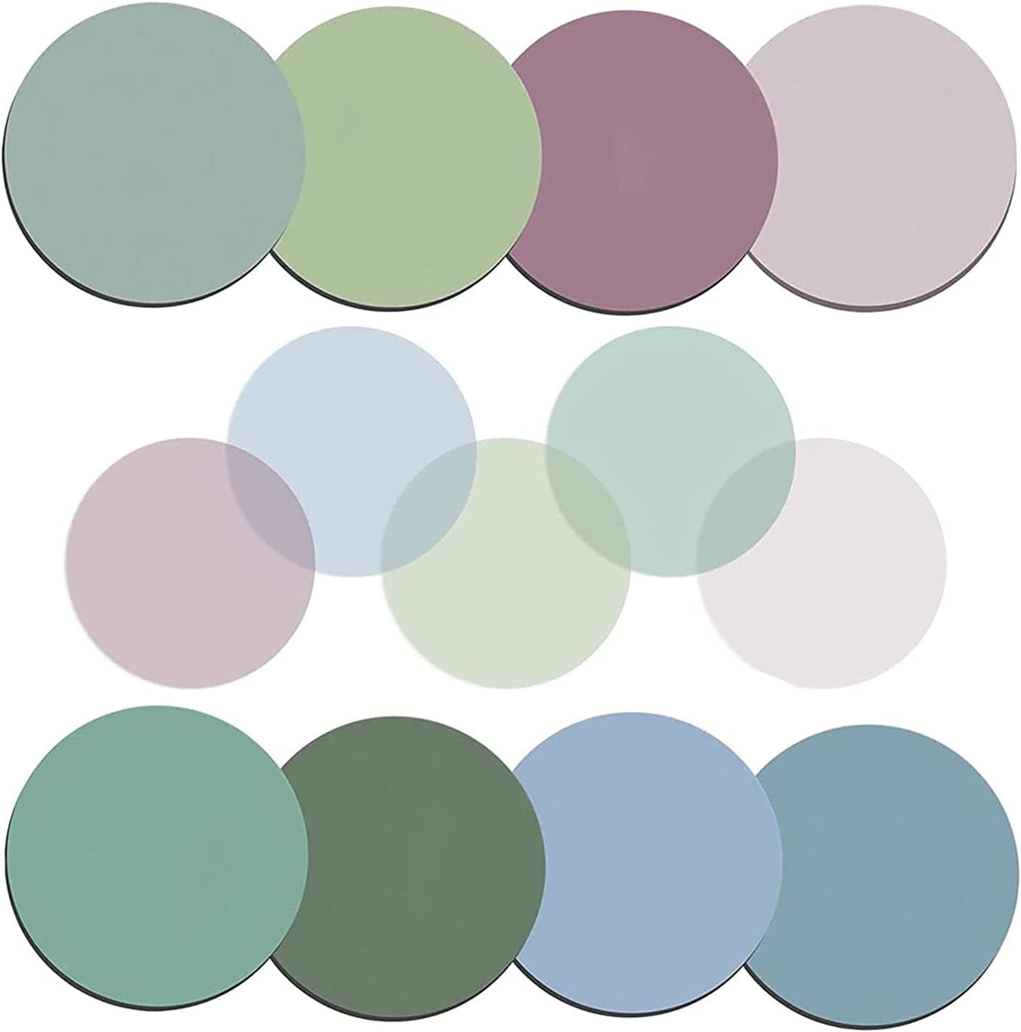 TRIANU Transparent Sticky Notes, 400 Sheets Round Morandi Clear Sticky ...