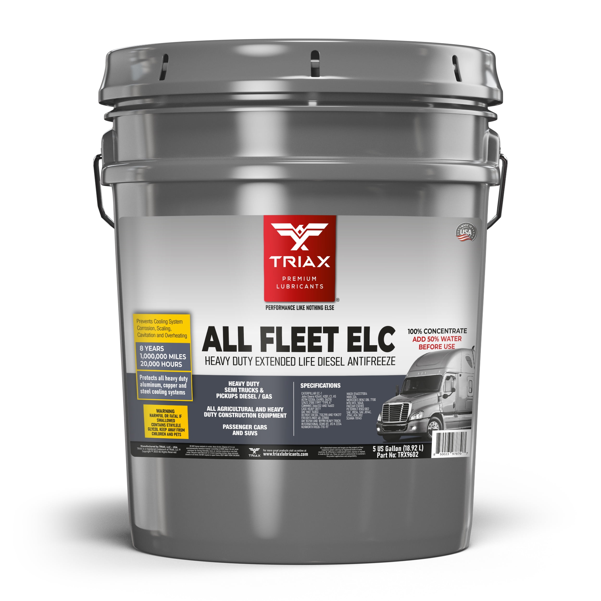 TRIAX All Fleet ELC Diesel Antifreeze Concentrate, 5 Gallon Pail ...
