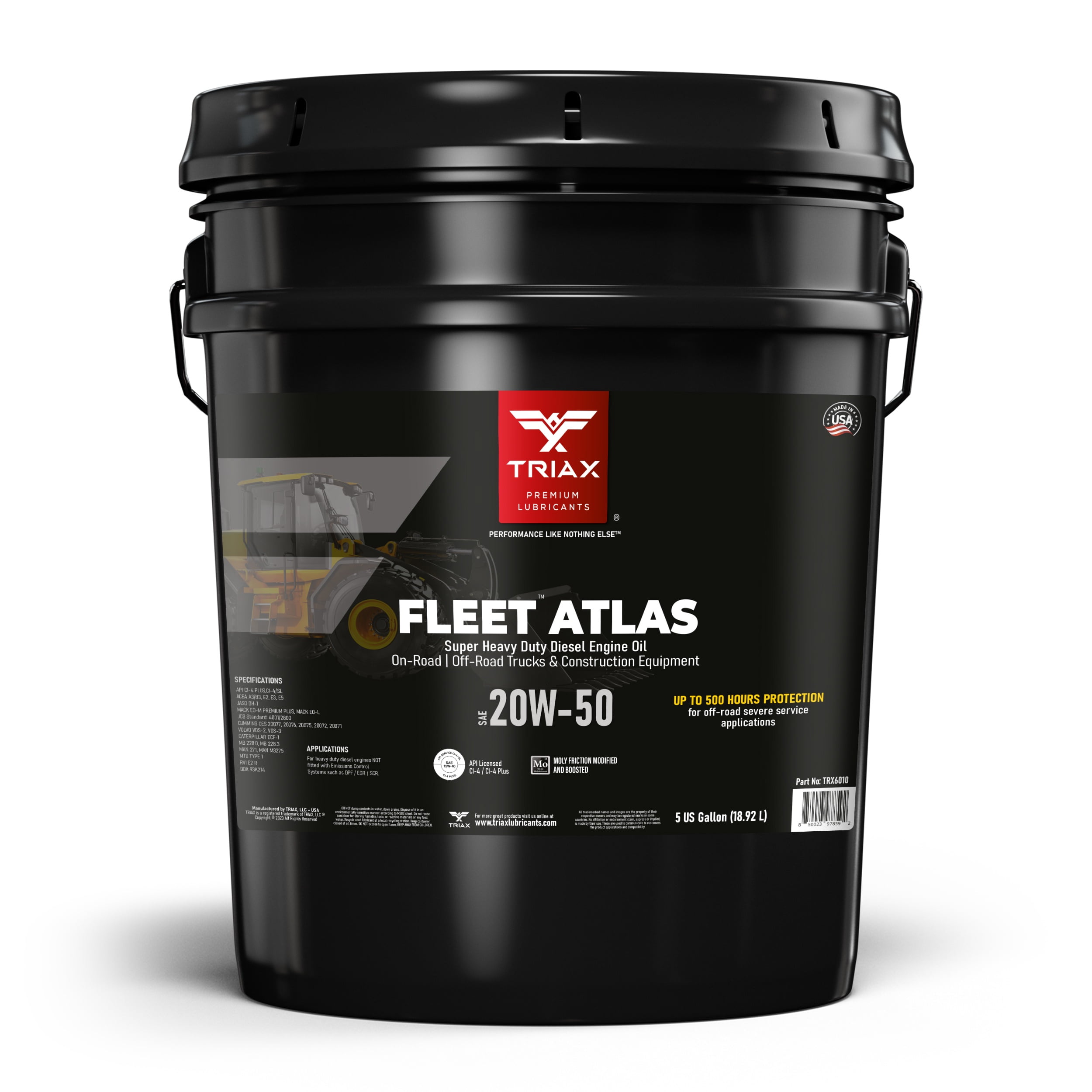 TRIAX Fleet Atlas 20W-50 Super Heavy Duty Diesel Engine Oil, 5 Gallon ...