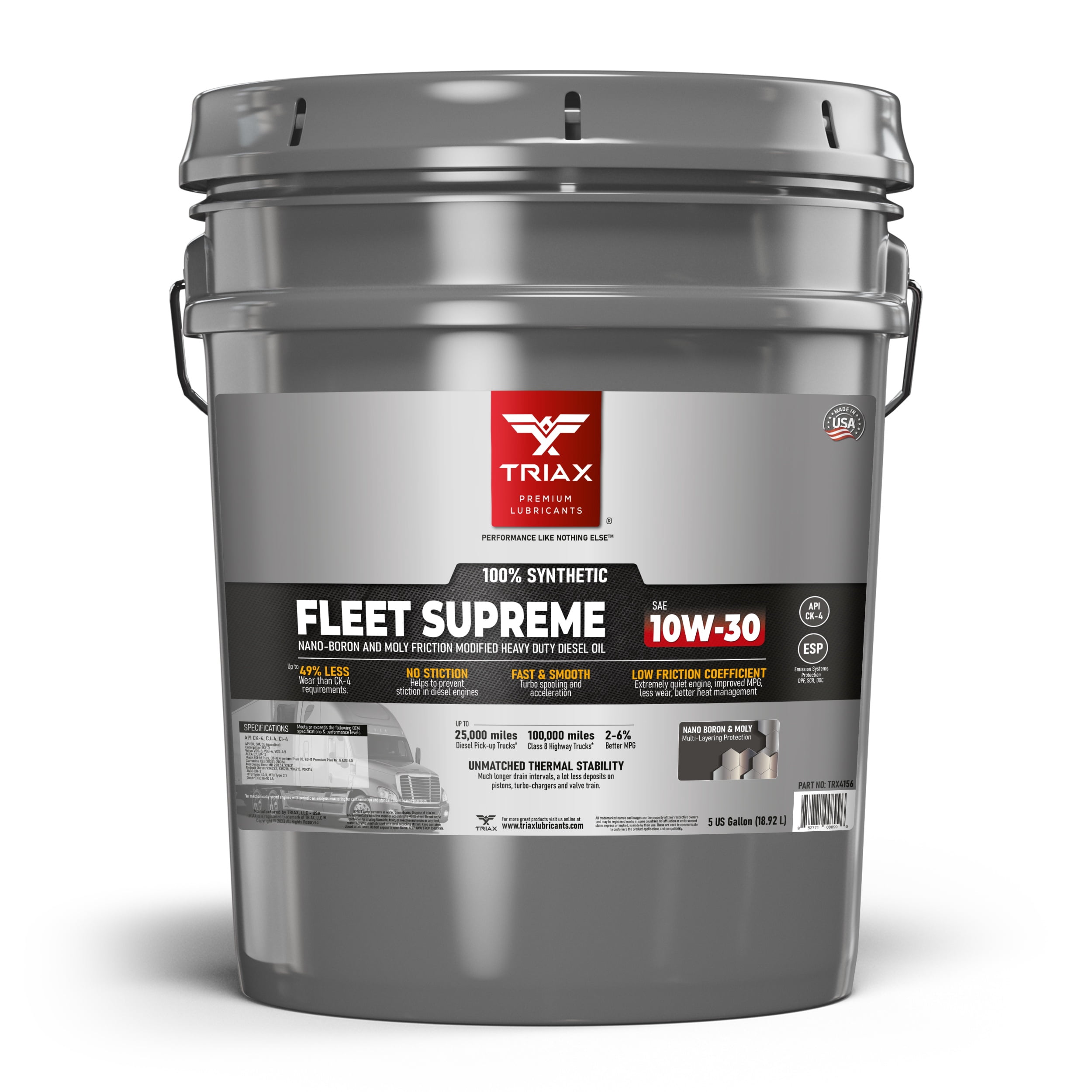 TRIAX Fleet Supreme 10W-30 Full Synthetic, Heavy Duty, Diesel Engine ...