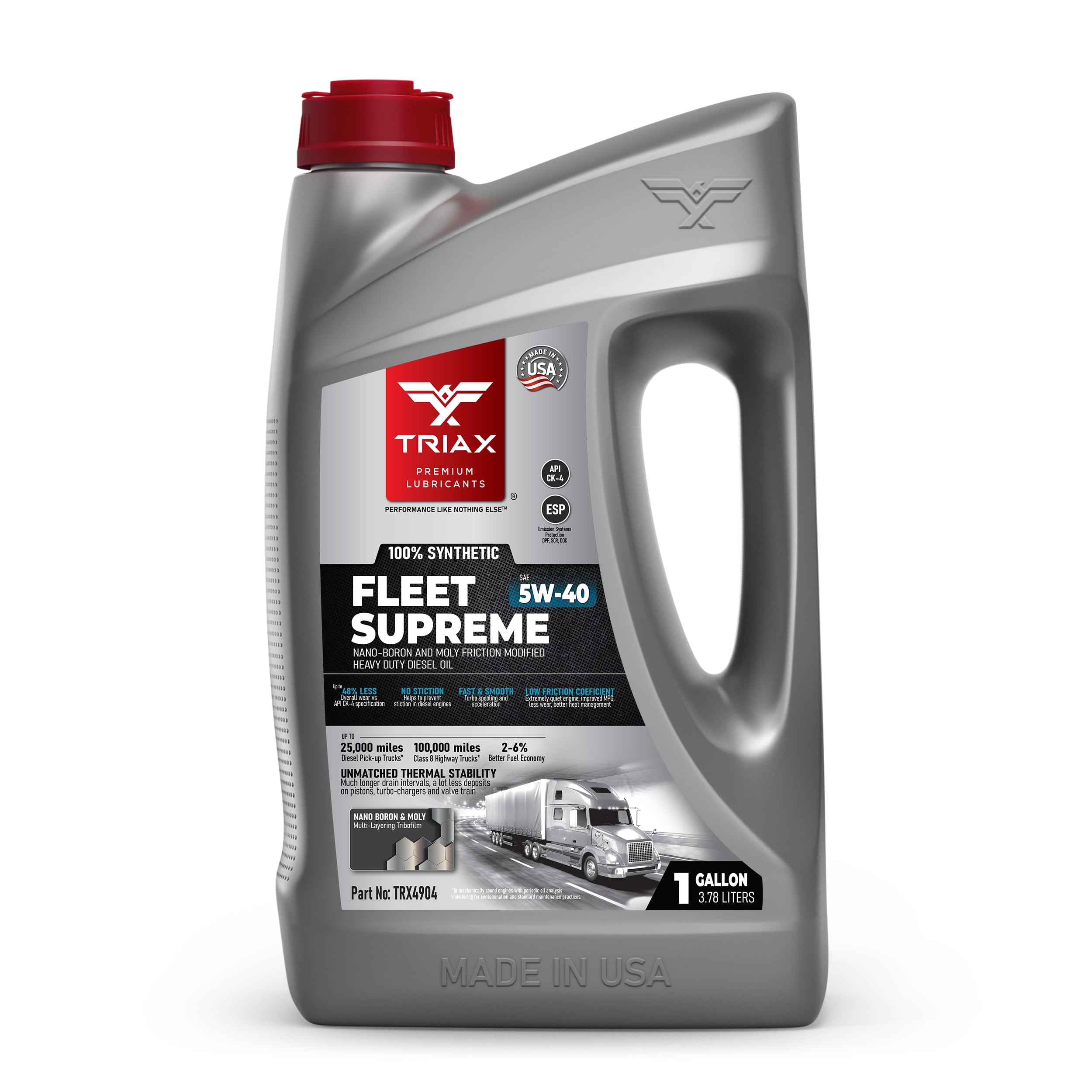 TRIAX Fleet Supreme 5W-40 Full Synthetic, Heavy Duty, Diesel Engine Oil ...