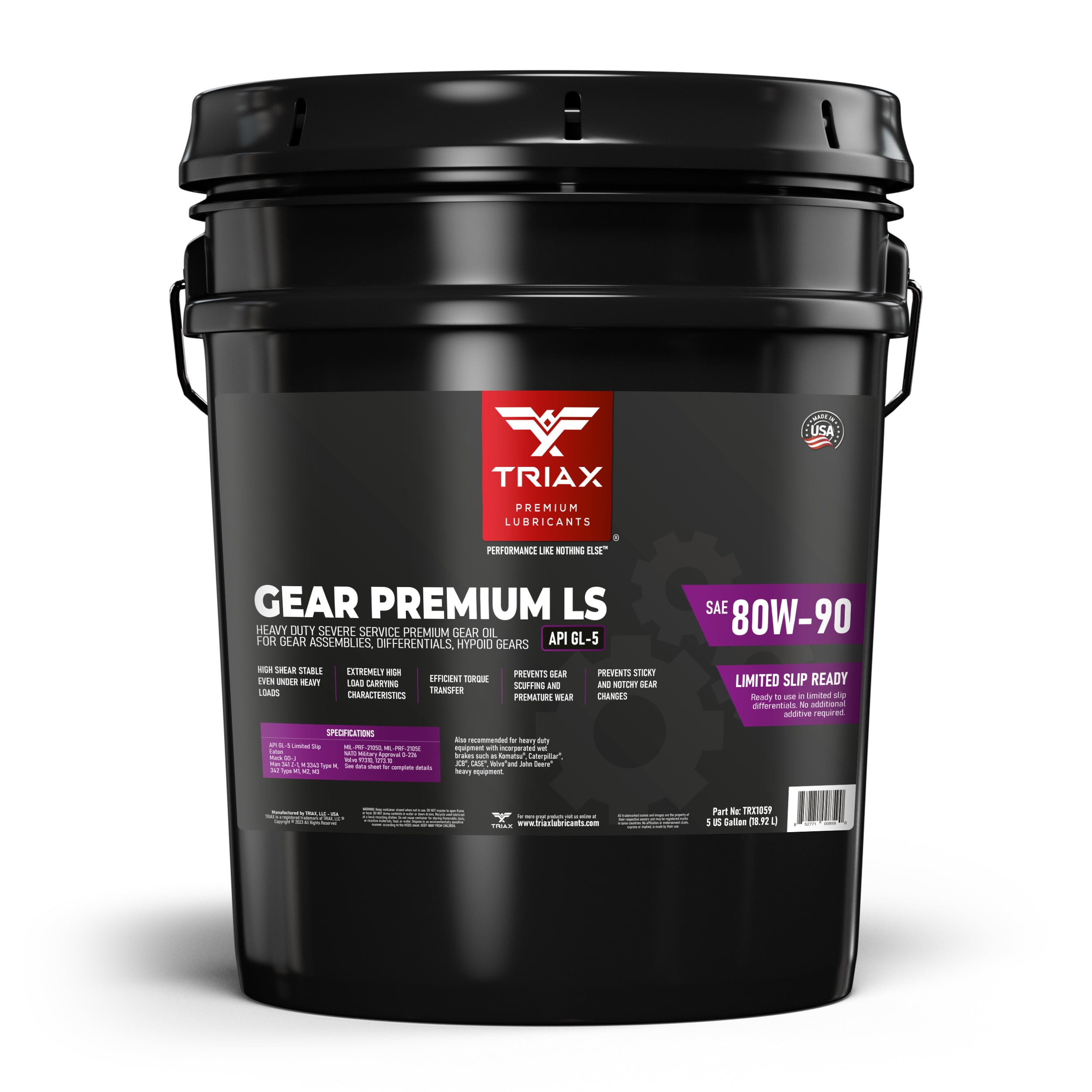 TRIAX Gear Premium LS 80W-90 GL-5 Gear Oil, 5 Gallon Pail - Walmart.com