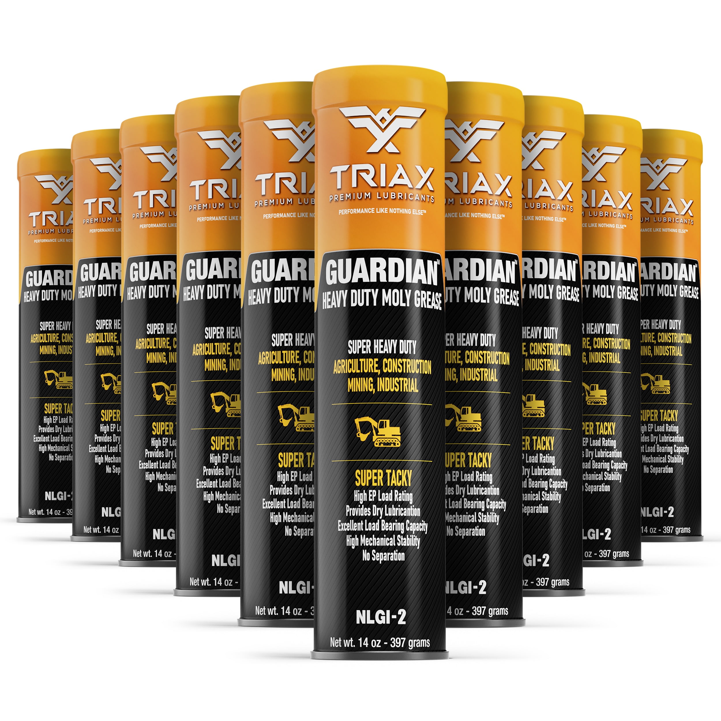 TRIAX Guardian Grease Heavy Duty Moly Grease, Pack of 10 - 14 Ounce ...