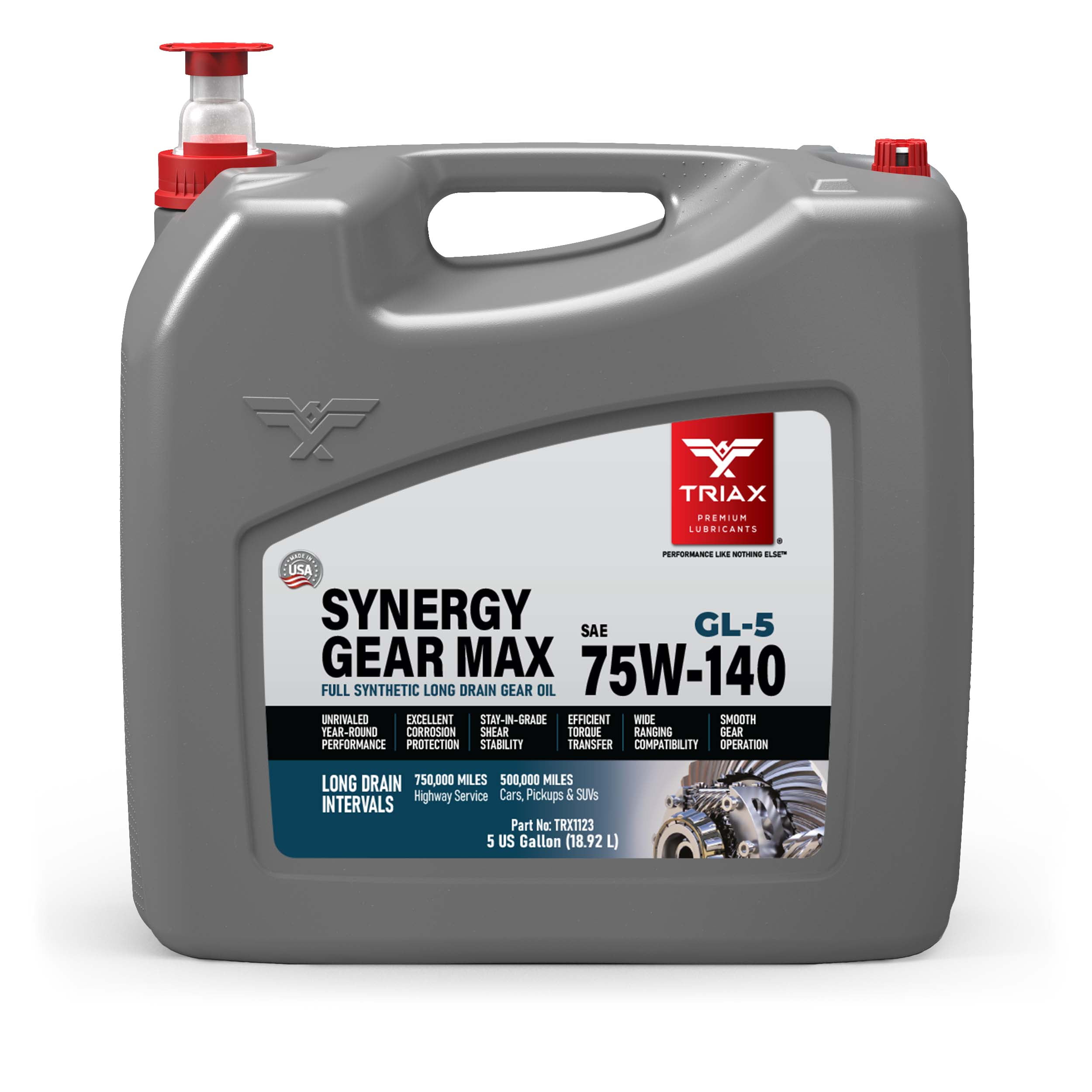 TRIAX Synergy Gear Max 75W-140 GL-5 Full Synthetic Gear Oil, 5 Gallon ...