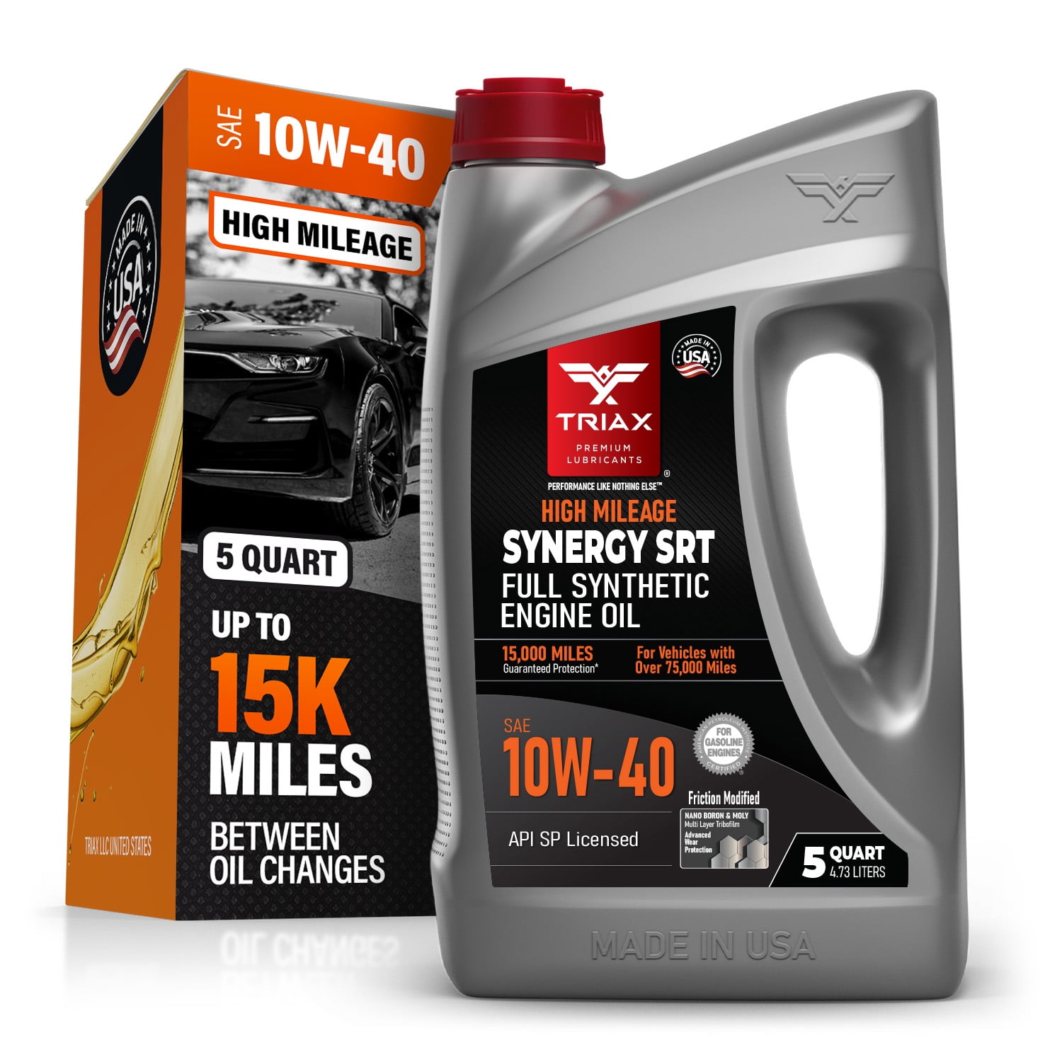 TRIAX Synergy SRT 10W-40 Full Synthetic Engine Oil, 5 Quart Jug ...