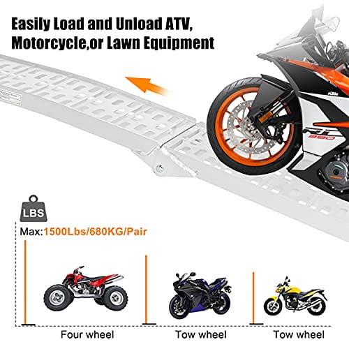 TRIBLE SIX 2Pcs 7.5' Folding Loading Ramp Truck Trailer Portable Ramps ...