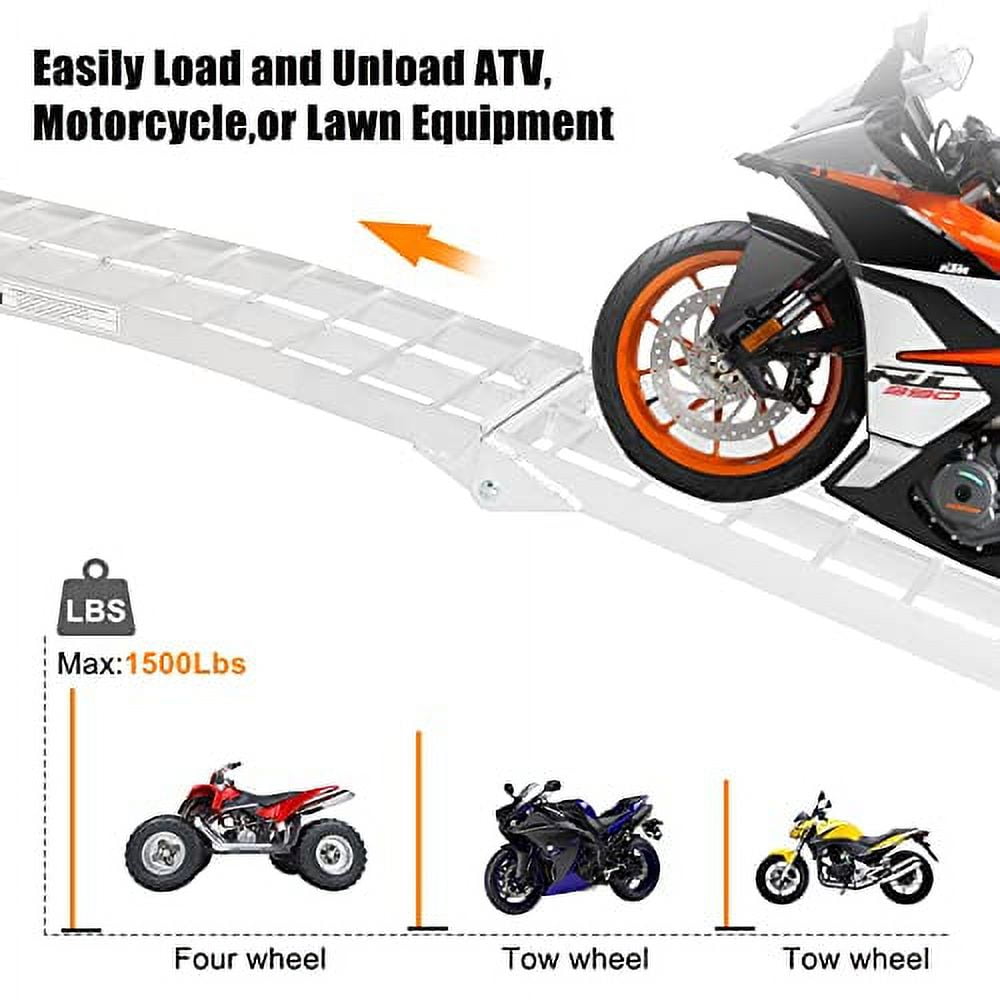 TRIBLE SIX 2Pcs 7.5 ft Powersports Loading Ramps Motorcycle Dirt Bike ...