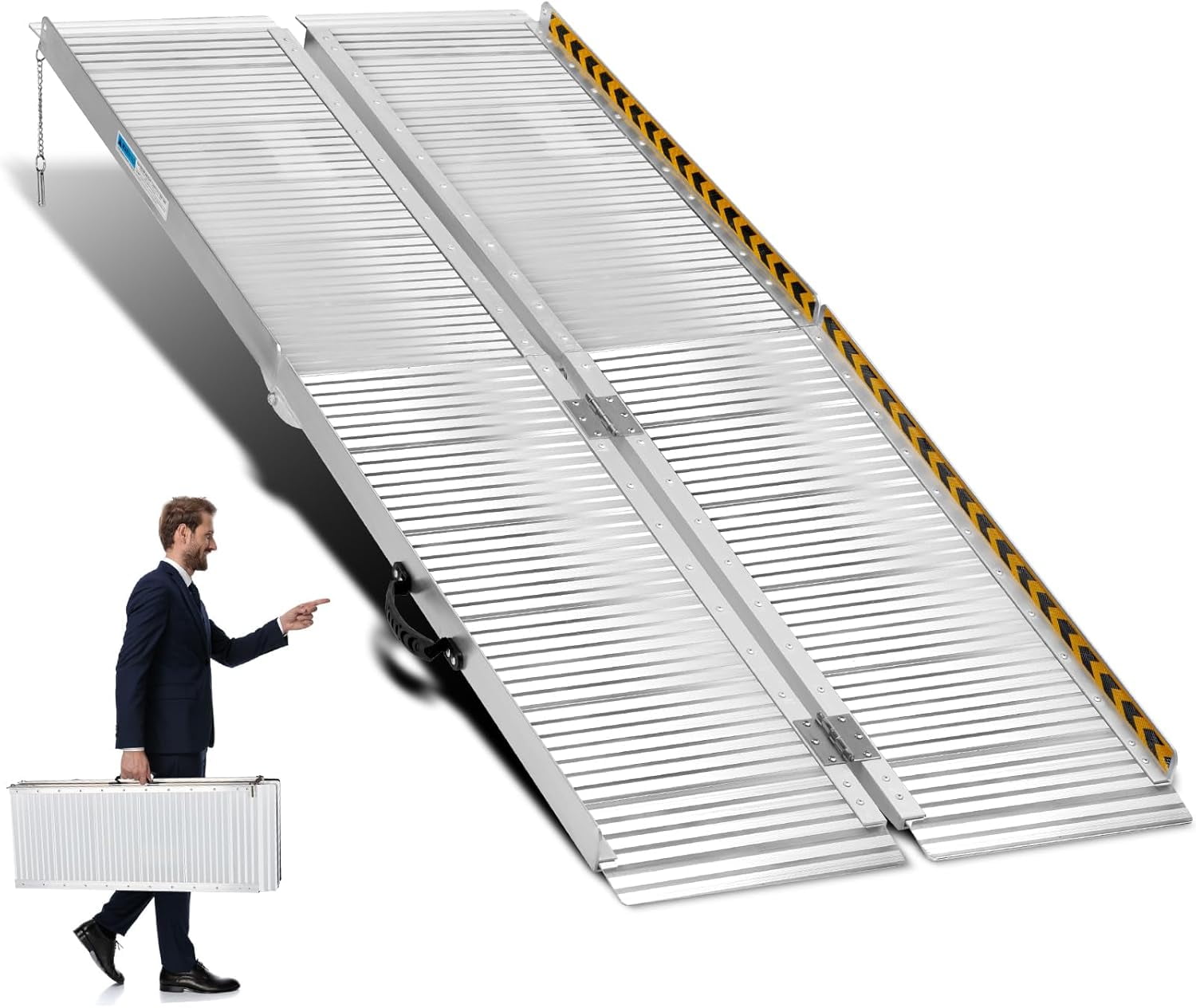 TRIBLE SIX Non Skid Folding Wheelchair Ramp 6FT Long Threshold Ramp ...