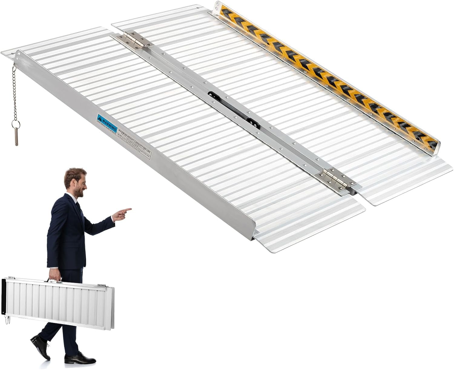 TRIBLESIX 3FT Wheelchair Ramp, 600 lbs Capacity Portable Aluminum ...