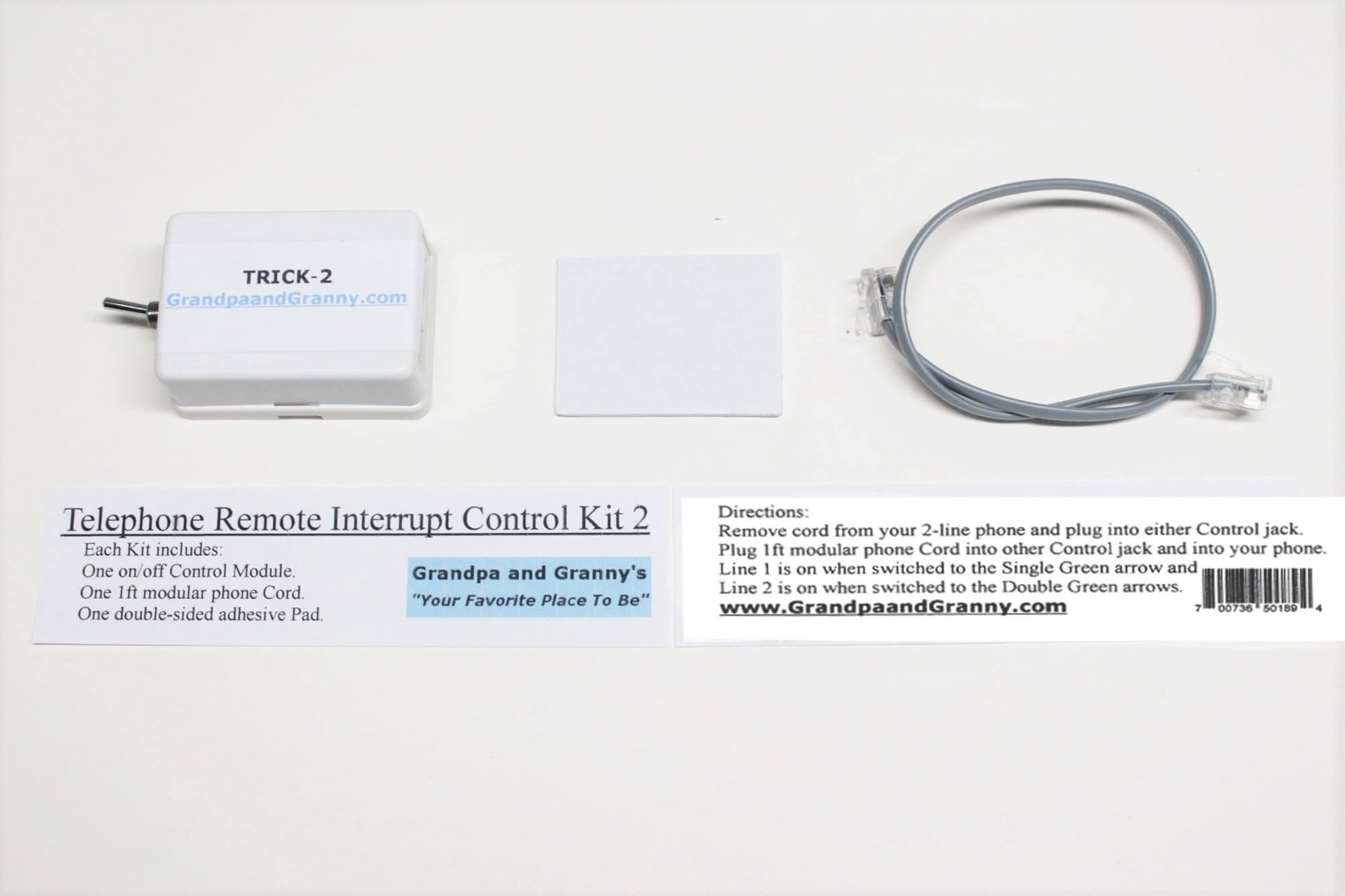 TRICK-2 Landline Telephone Cord On Off Disconnect Switch To Unplug A 2 ...