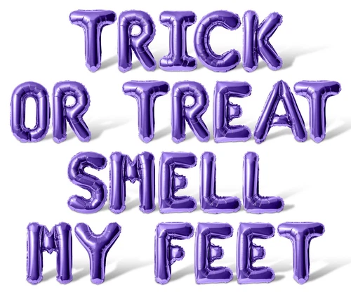 TRICK OR TREAT SMELL MY FEET Letter Balloon Banner - Halloween Party ...