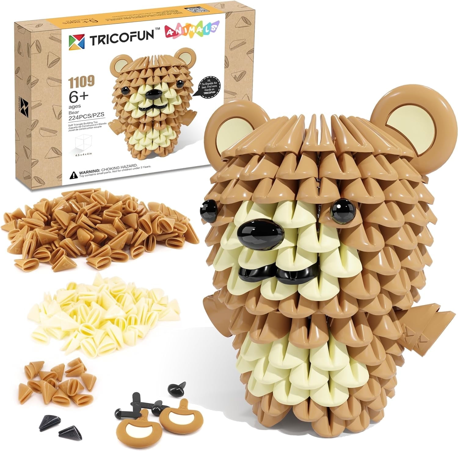 TRICOFUN Animals Soft Building Blocks Interactive Building Toy Bramble ...
