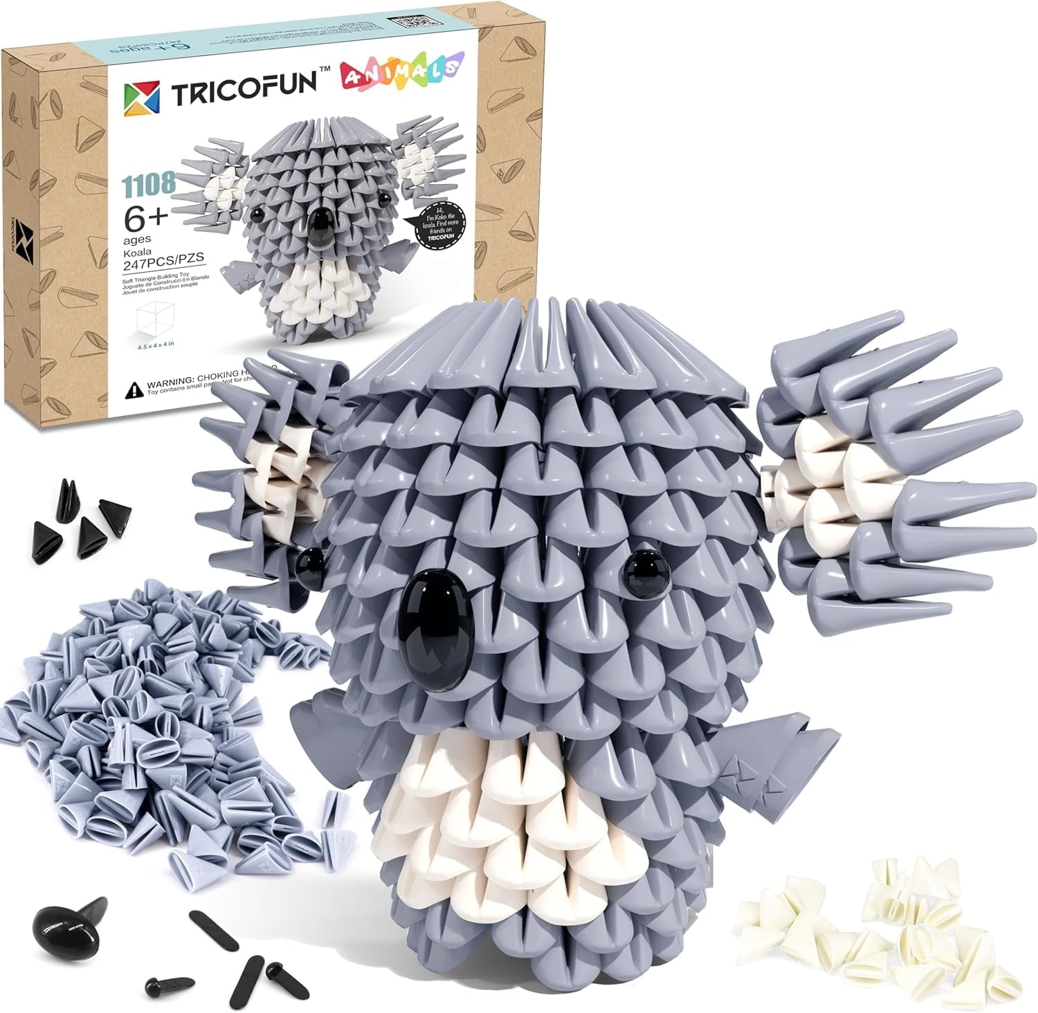TRICOFUN Animals Soft Building Blocks Interactive Building Toy Koko the ...