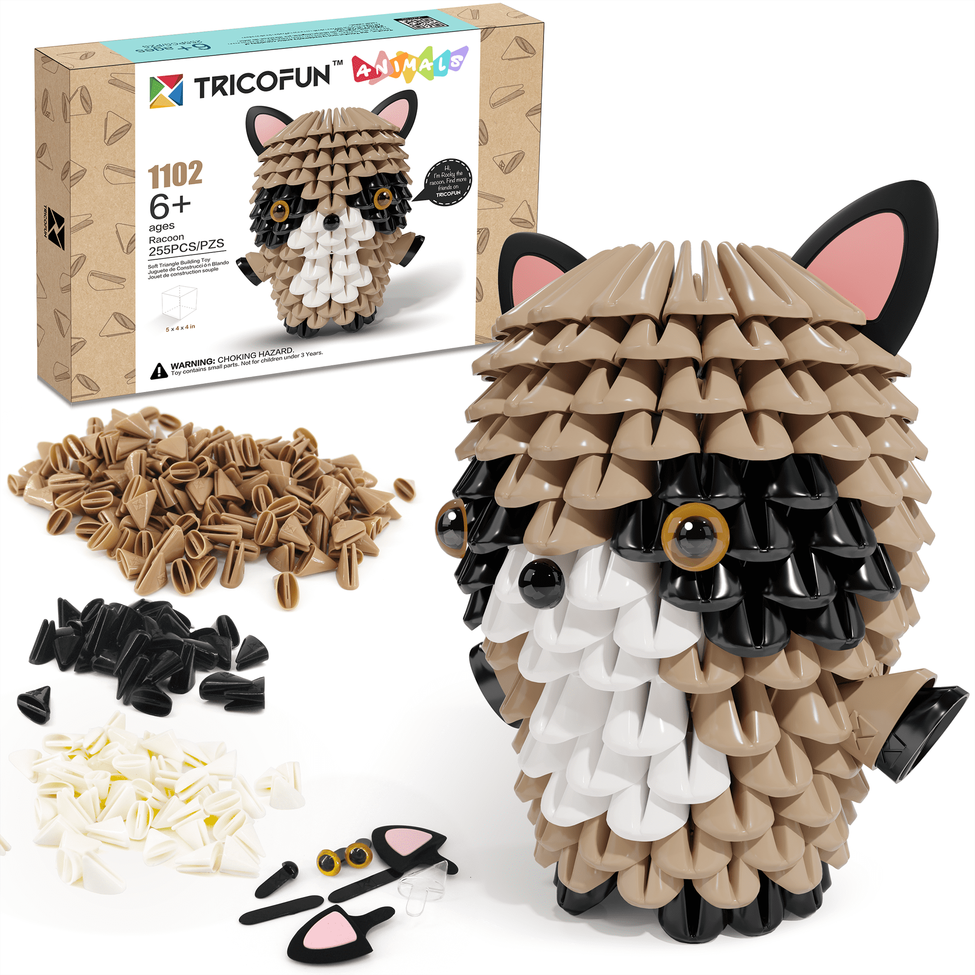 TRICOFUN Animals Soft Building Blocks Interactive Building Toy Rocky ...