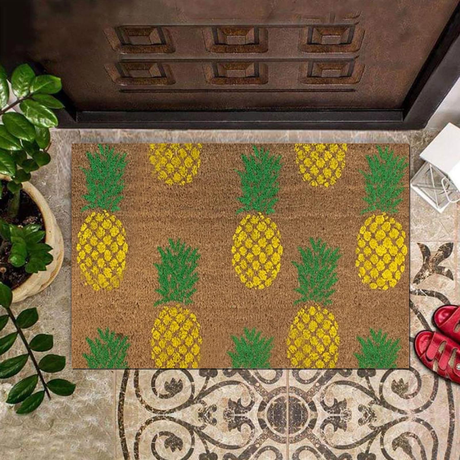 TRIEIY Clearance Sale！ Outdoor Rug The Newest Fun Pineapple Letter ...
