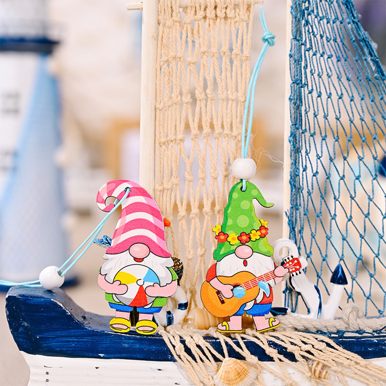 TRIEIY Ornament Clearance Sale！ Wooden Summer Hanging Decoration 4 Compartment Wooden Box ...