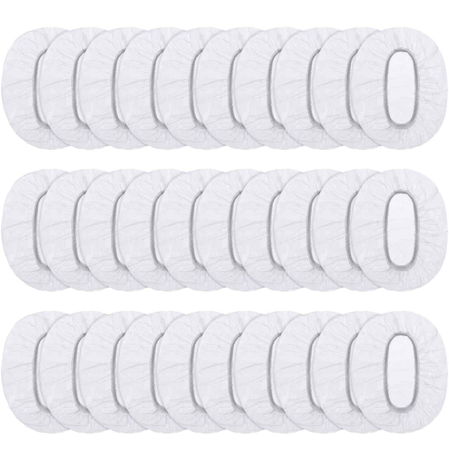 Kiplyki 100 Pack Clear Disposable Ear Protectors Waterproof Plastic Ear ...