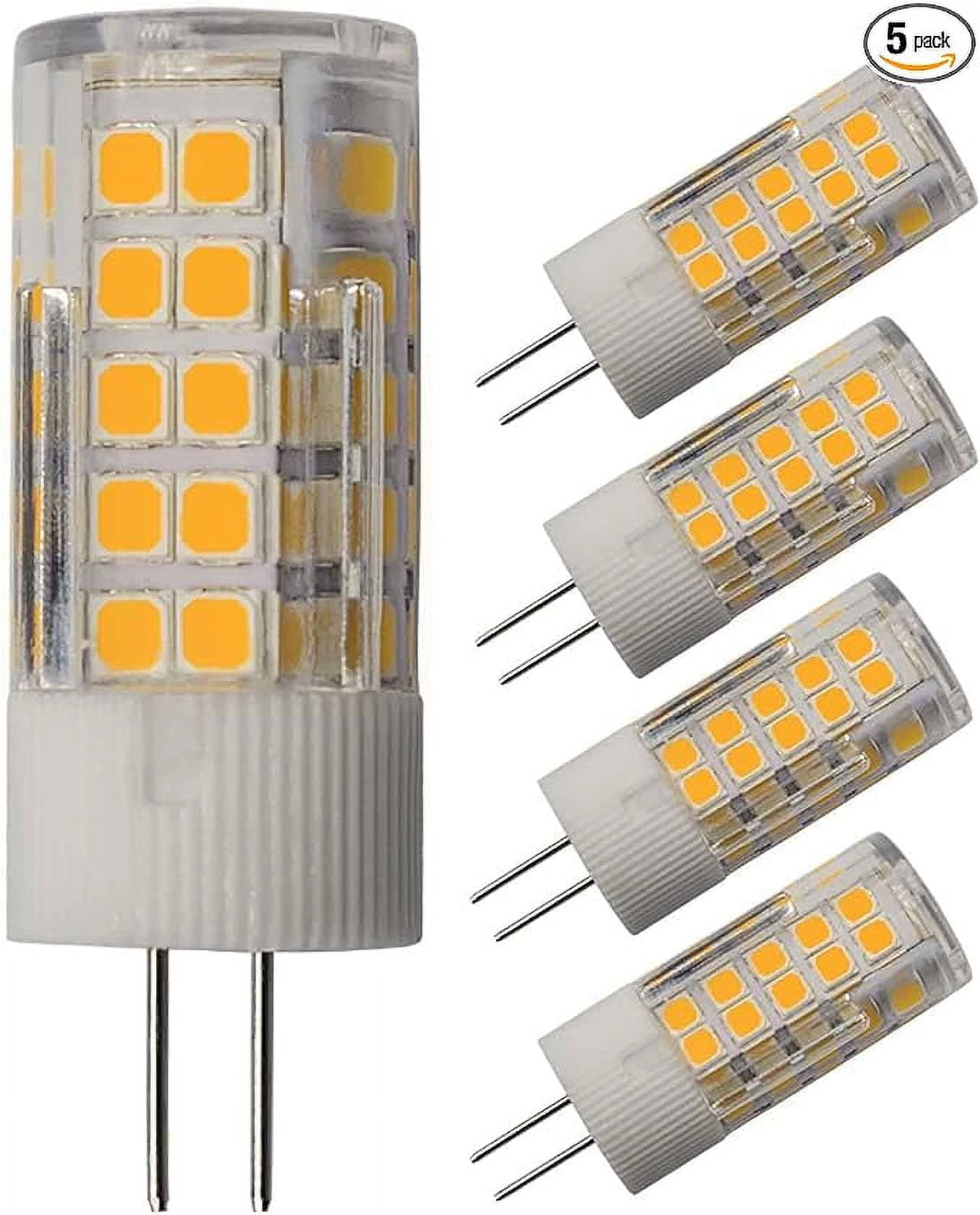 TRIJZHOU 5 Pack G4 12V LED Light Bulbs, 4W (40w 30w Halogen Equivalent ...