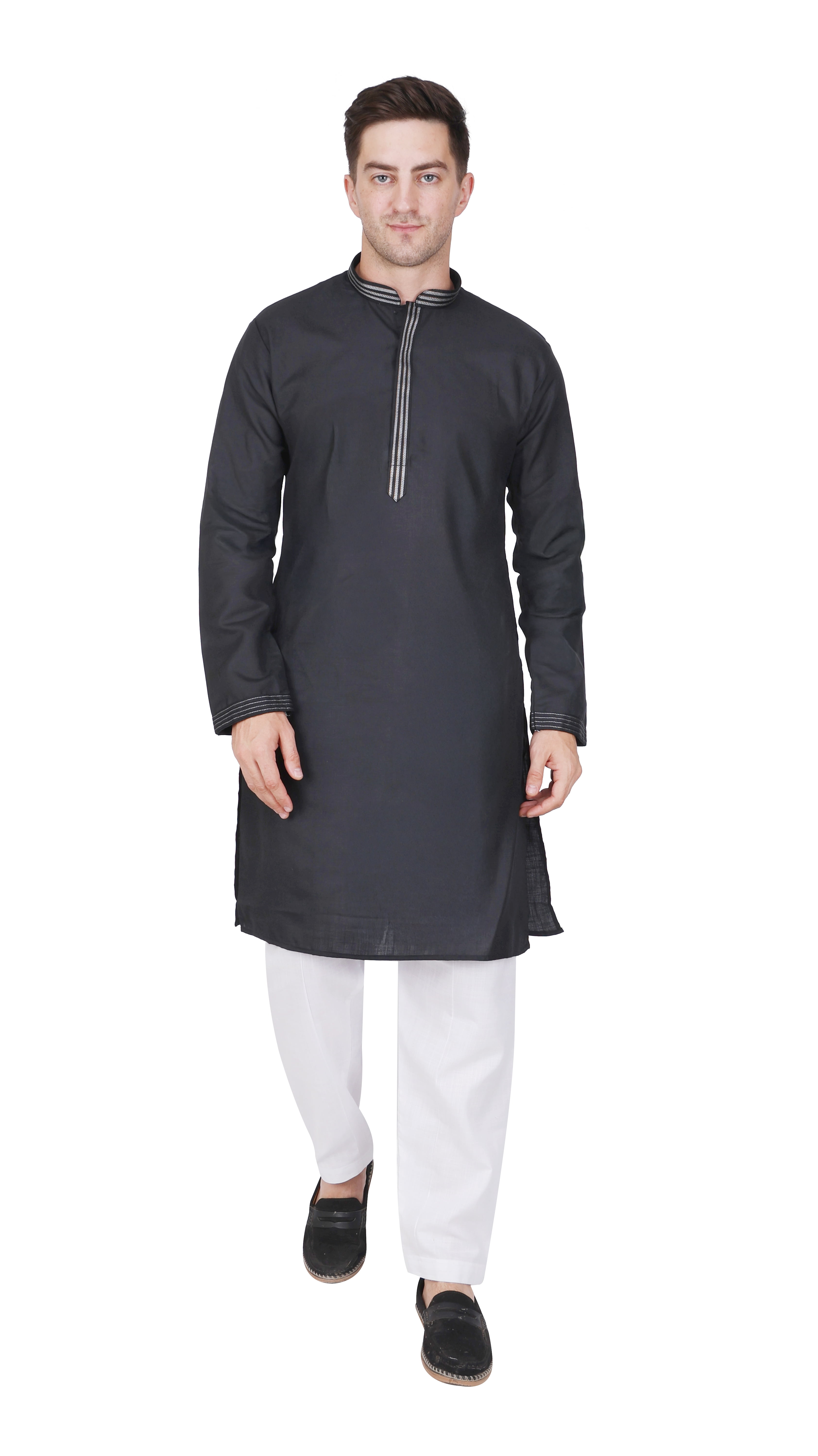TRILOKI Mens Kurta Pajama Set Indian Casual Cotton Ethnic Indian Traditional Wear - Walmart.com