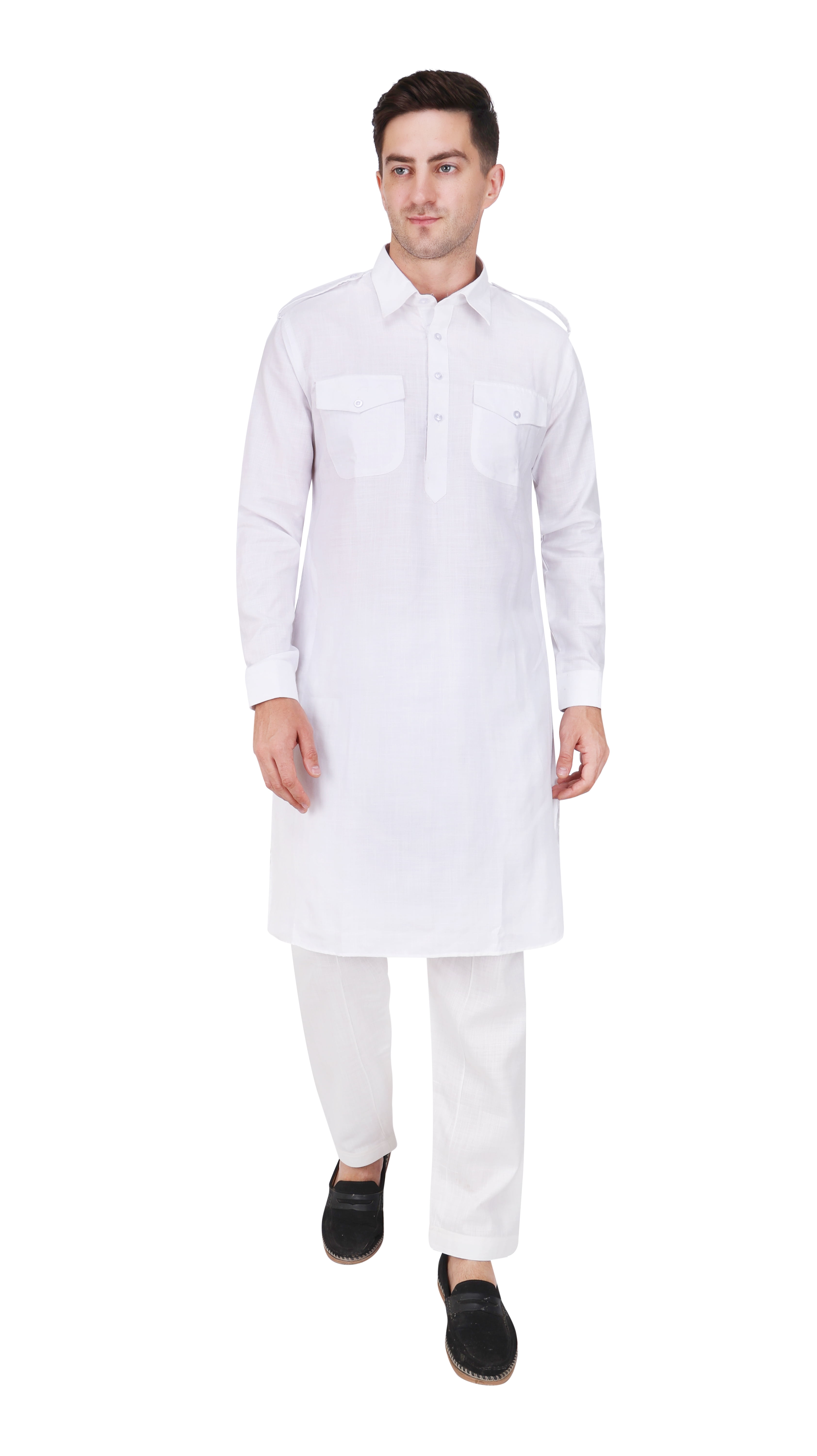 TRILOKI Mens Pathani Kurta Pajama Set Cotton Ethnic Traditional Wear ...