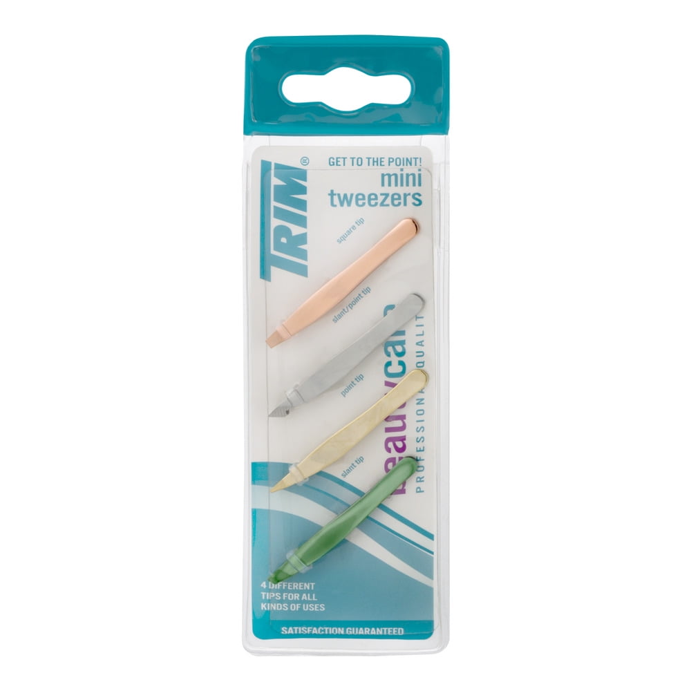 TRIM Personal Beauty Care Hair Grooming Mini Tweezers Set, 4 Pieces ...