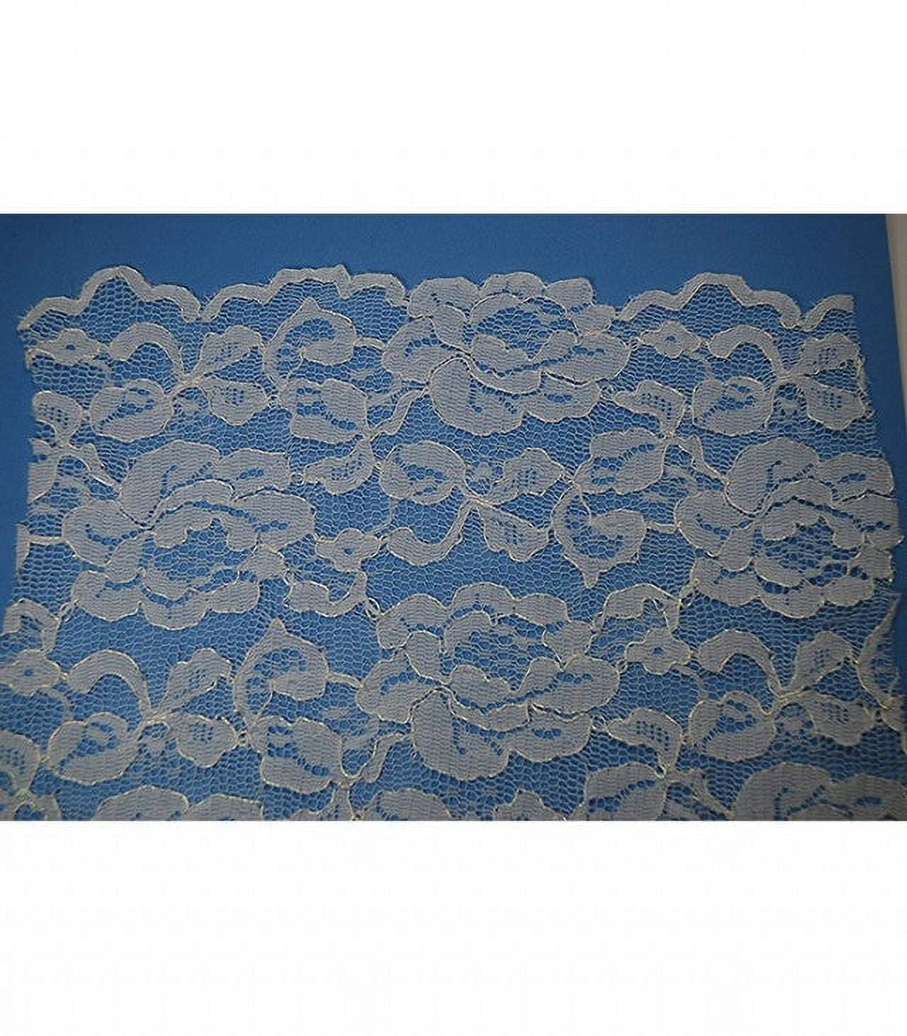 TRIMPLACE 52" WIDE WHITE LACE GALLOON with IRIDESCENT CORDING-Sold By ...