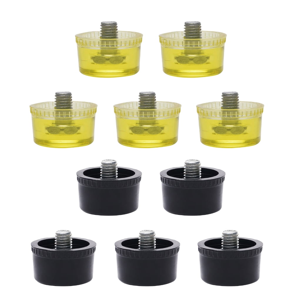 TRINGKY 10pcs Rubber Hammer Heads Replace Yellow Black Tip Set for ...