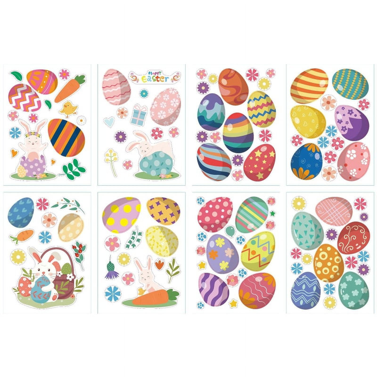 TRINGKY 16/24 Kit Cartoon Easter Craft Stickers Adhesive Easter Egg ...