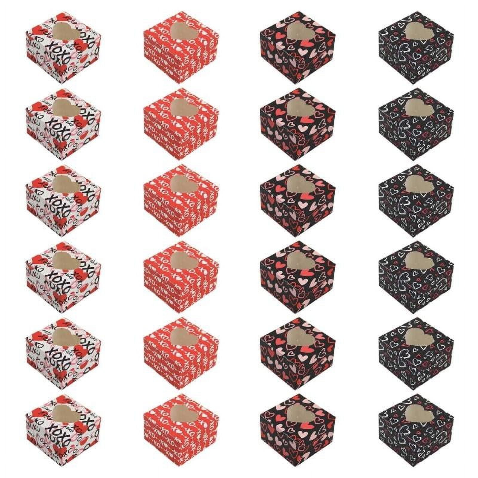 TRINGKY 24Pcs Valentine's Day Treat Boxes Heart Goody Box Cookie Holder ...