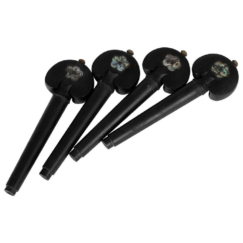 TRINGKY 4Pcs Enduring Cello Tuning Pegs Replacement Natural Ebony Wood ...