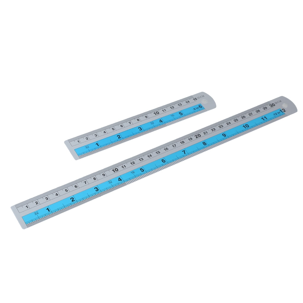 TRINGKY 6in & 12in Stainless Steel Ruler Set with Imperials and Metric ...