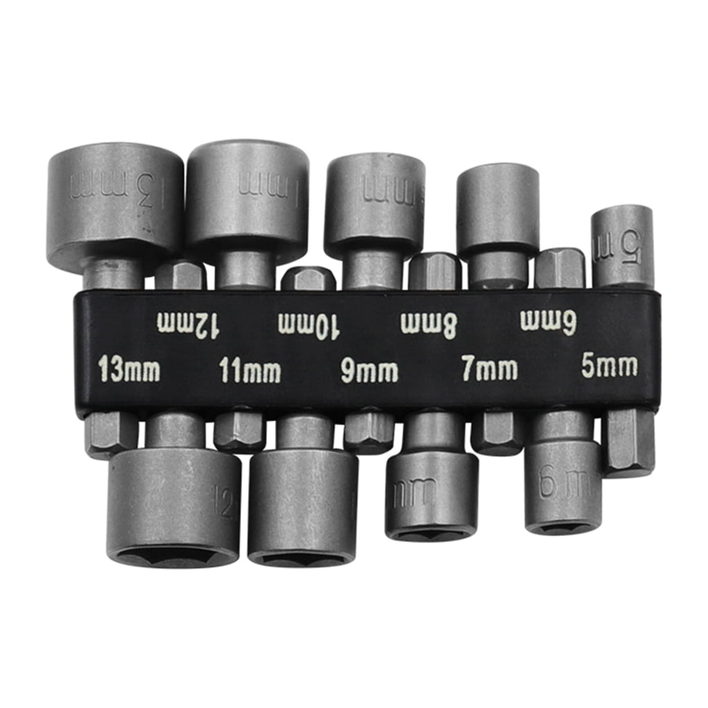 TRINGKY 9/14Pcs Socket Nut Driver Set Hexagonal Drill Bit Set Impacts ...