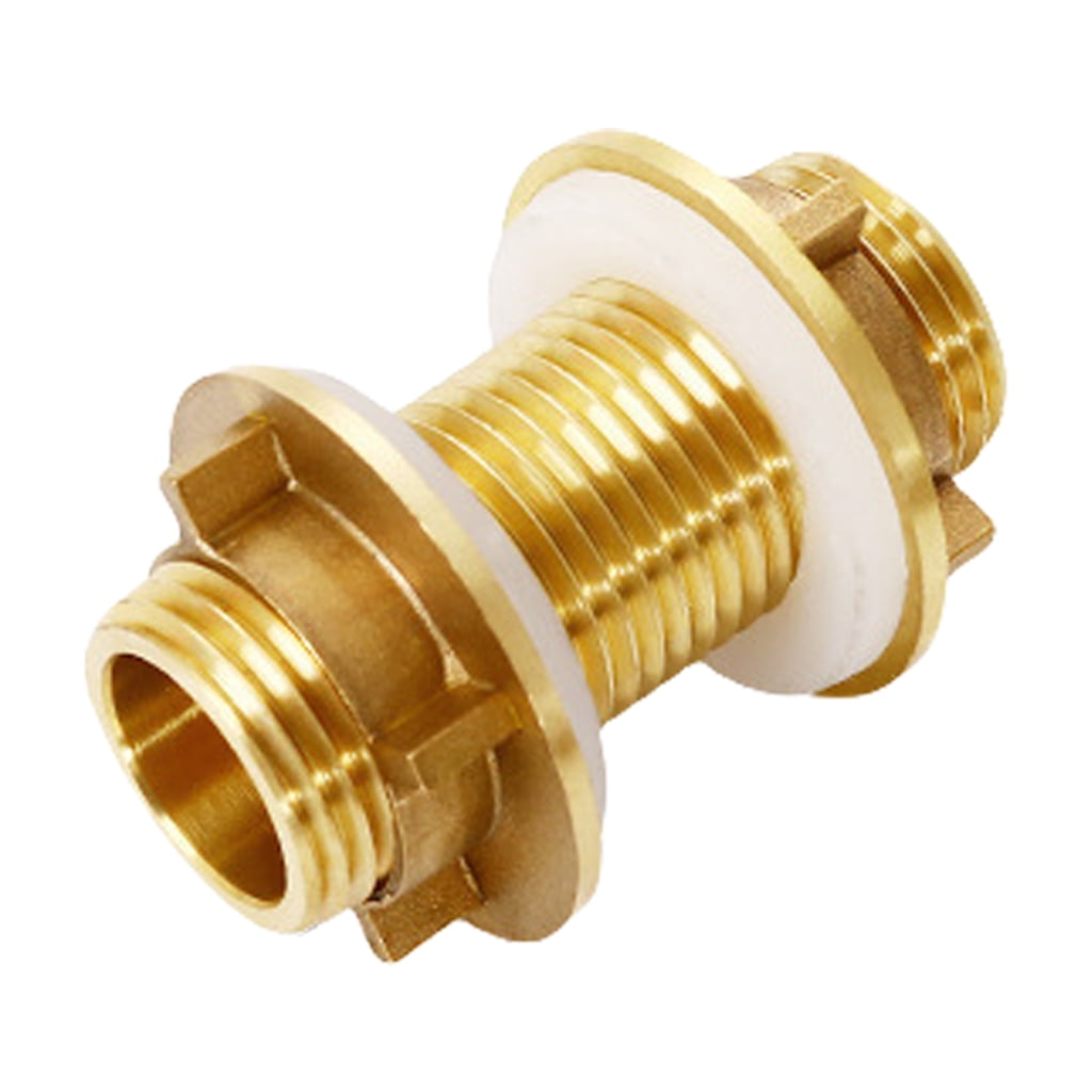 TRINGKY Brass Bulkhead Fitting for Water Tanks Garden Hoses, Corrosion ...