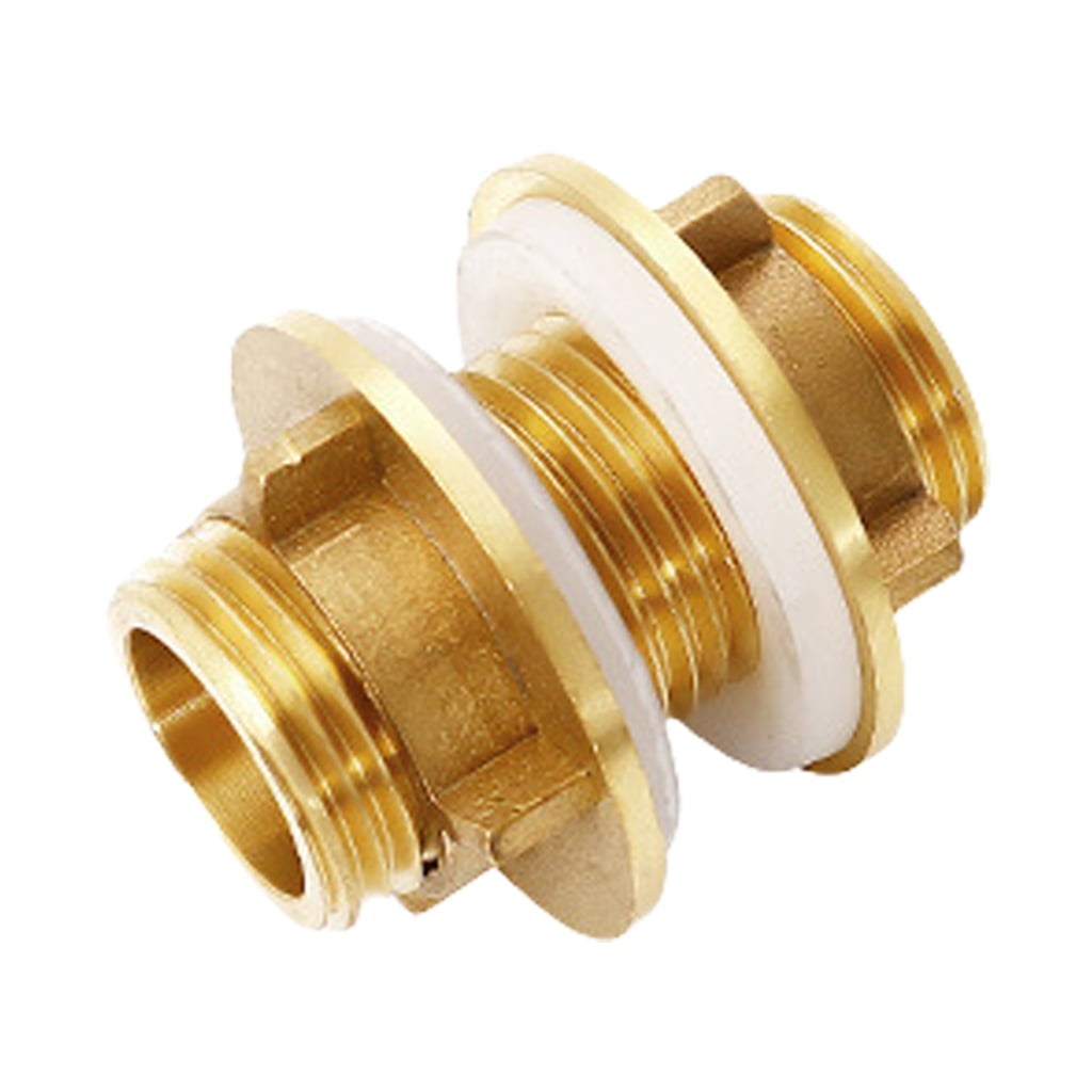 TRINGKY Brass Bulkhead Fitting for Water Tanks Garden Hoses, Corrosion ...