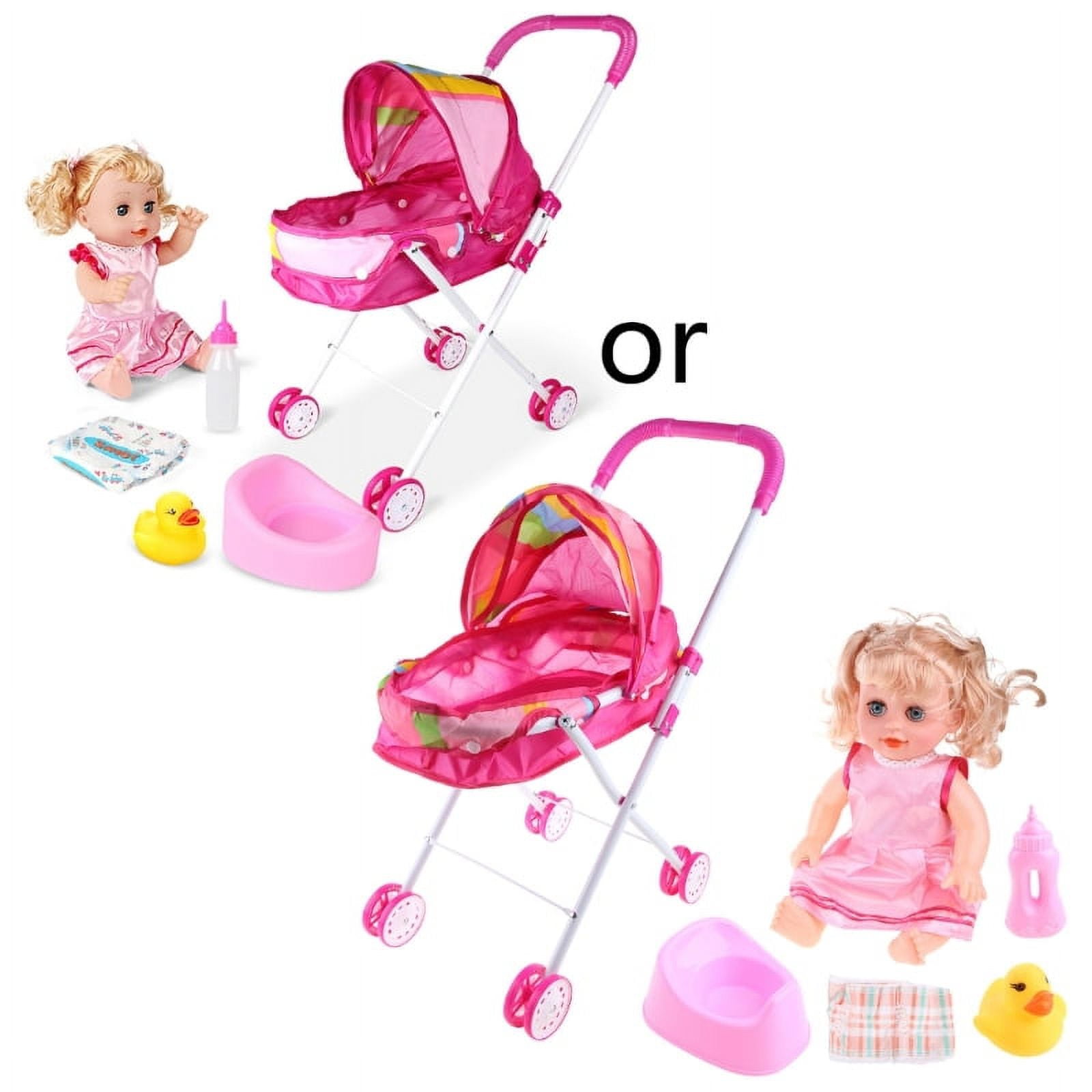 TRINGKY Cute Baby Stroller Trolley for Doll for Toddler Pretend for ...